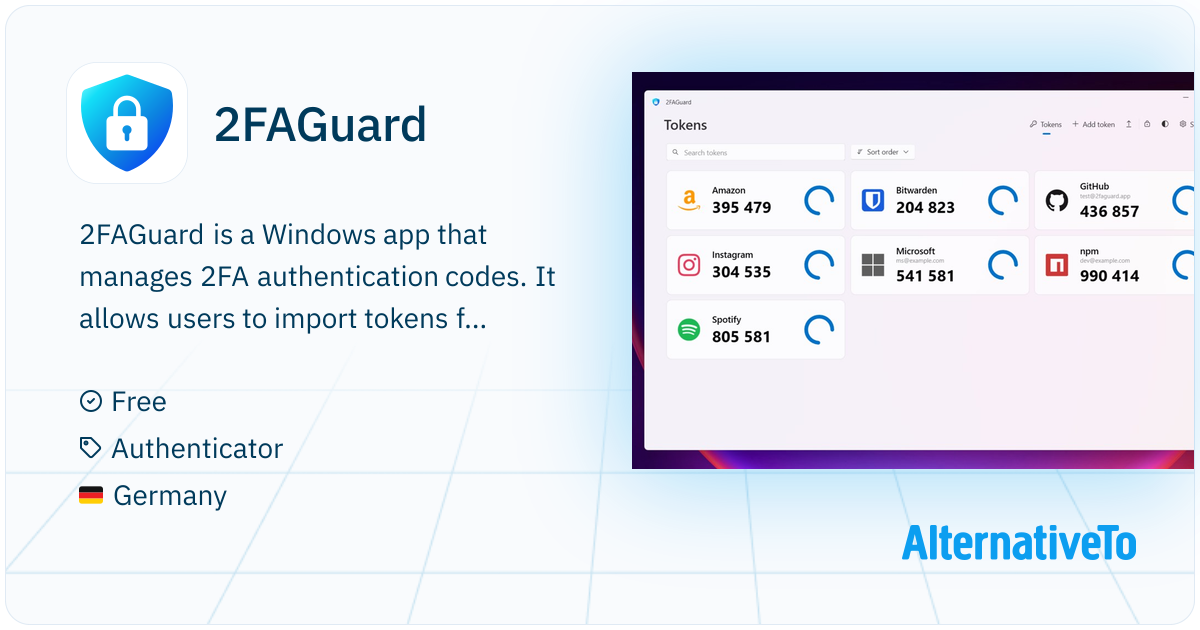2FAGuard: Encrypted Windows app for local 2FA code management ...