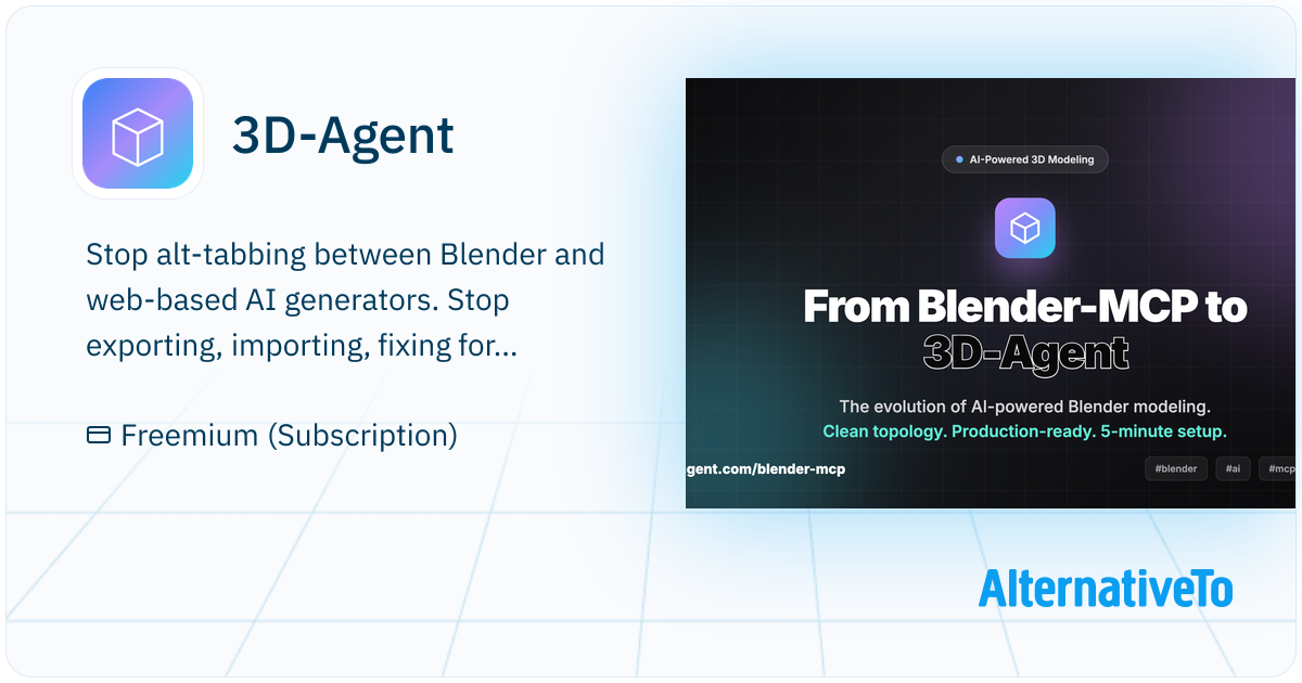 3D-Agent: Talk to Blender like it understands you. | AlternativeTo