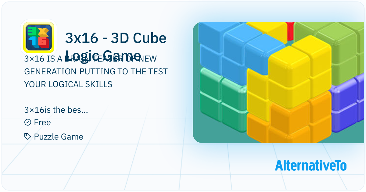 3x16 - 3D Cube Logic Game: The best brain teaser game (3-D puzzle game ...