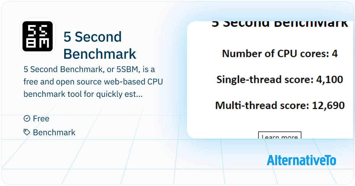 5 Second Benchmark: A quick and easy online benchmark tool that can be ...