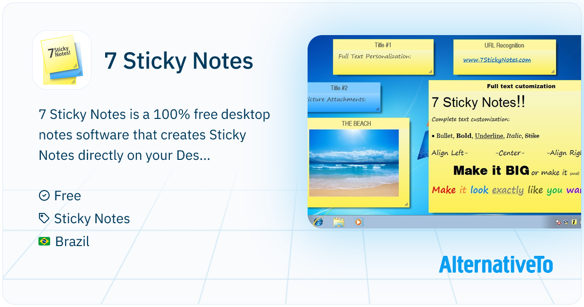 7 Sticky Notes: Desktop sticky notes program. A free alternative for ...