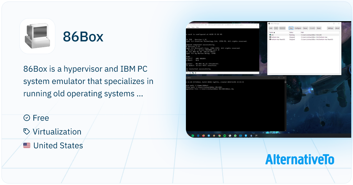 86Box: Hypervisor and IBM PC system emulator that specializes in ...