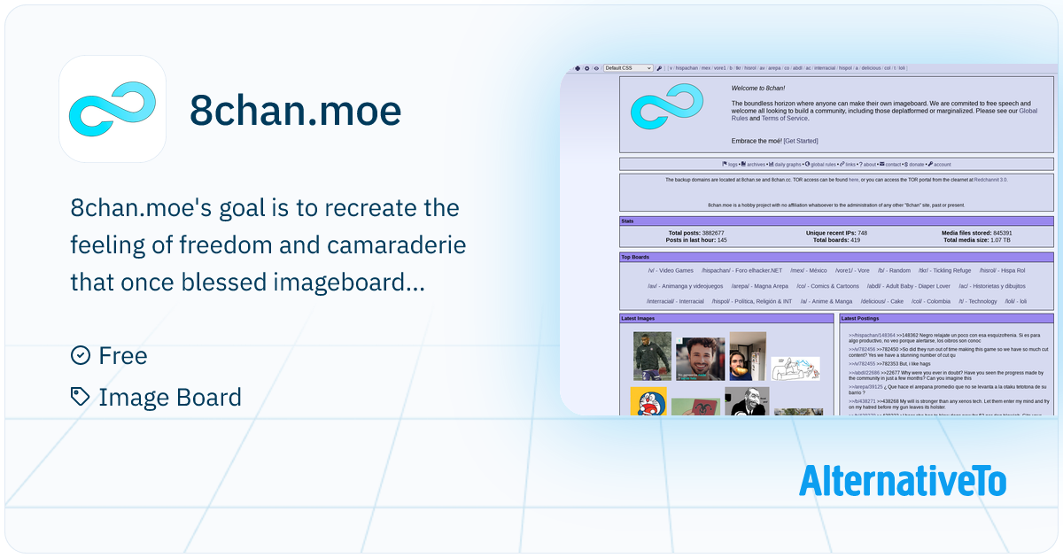 8chan.moe: An imageboard website with user-created boards moderated by ...