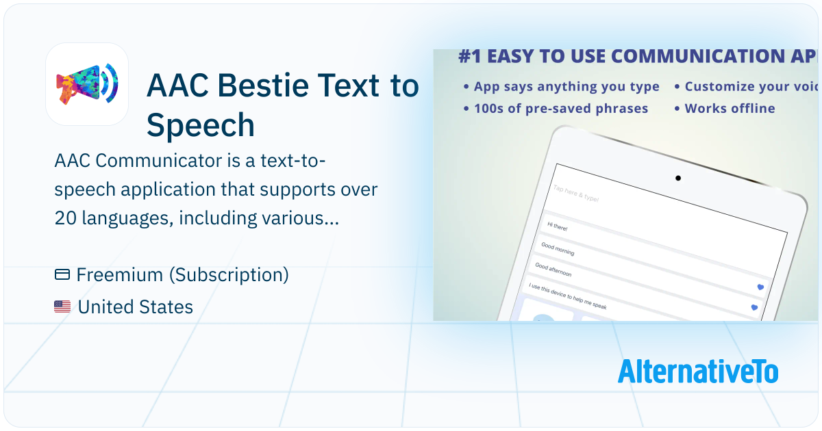 AAC Bestie Text to Speech: Multilingual text-to-speech application ...