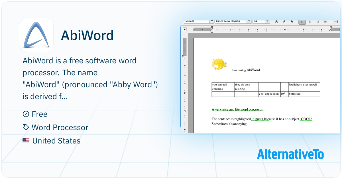 AbiWord: Free word processing program similar to Microsoft® Word ...