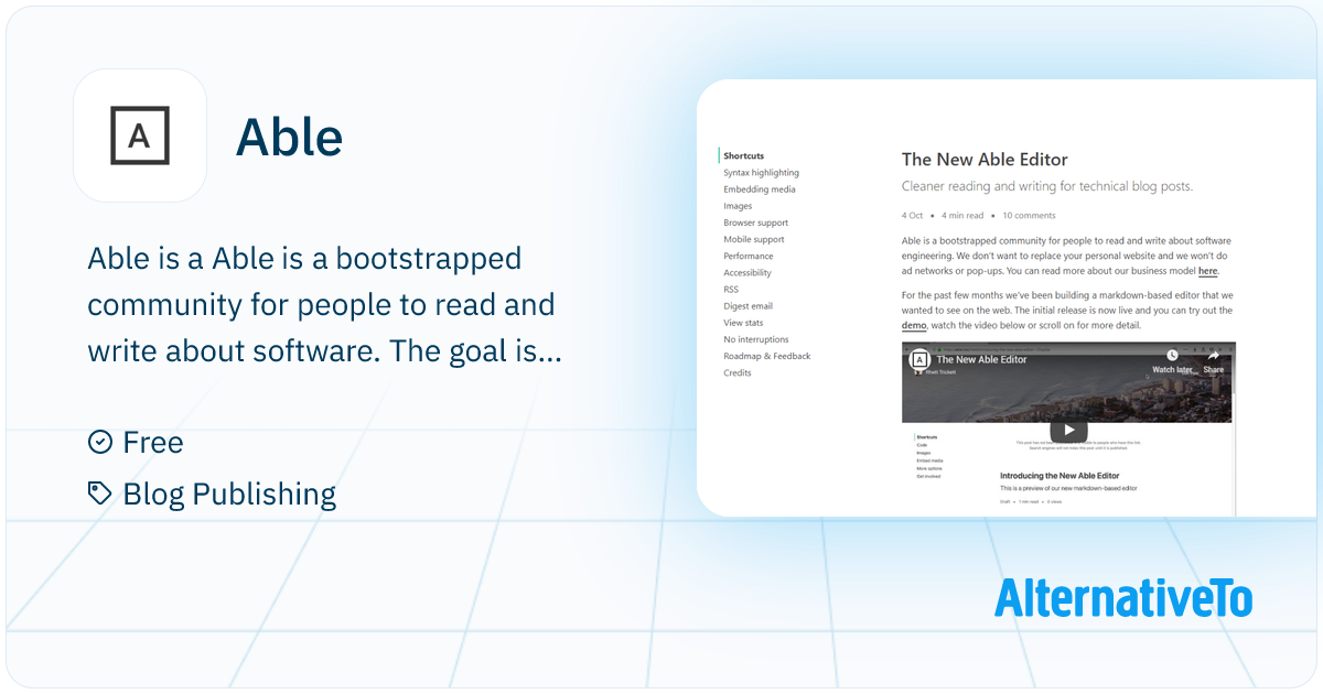 Able: Software engineering community for people to read, write and find ...