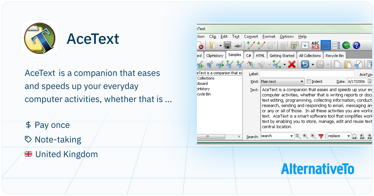 AceText: Smart software tool that simplifies working with text by ...