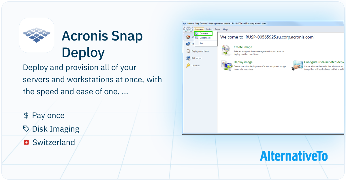 Acronis Snap Deploy: OS deployment and disk imaging tool | AlternativeTo