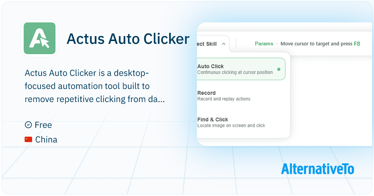 Actus Auto Clicker: Hover your target and press F8 to start or stop ...