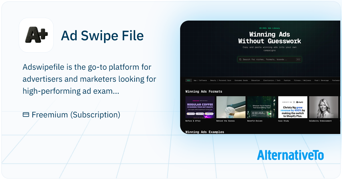 Ad Swipe File: Create top creatives: free access to 22,423+ proven ads ...