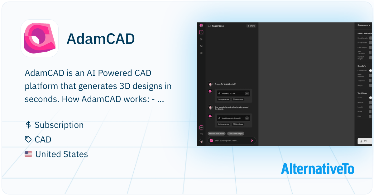 AdamCAD: AI Powered CAD platform that generates 3D designs in seconds ...