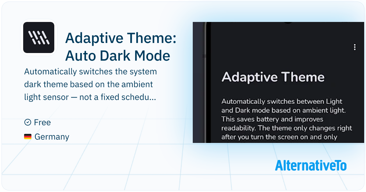Adaptive Theme: Auto Dark Mode: 💡 Auto dark mode based on ambient light ...