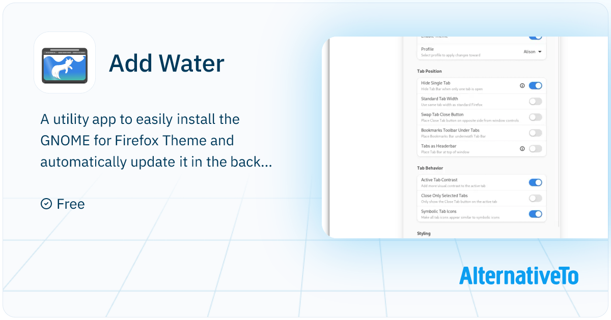 Add Water: An installer for the fantastic GNOME for Firefox theme by ...