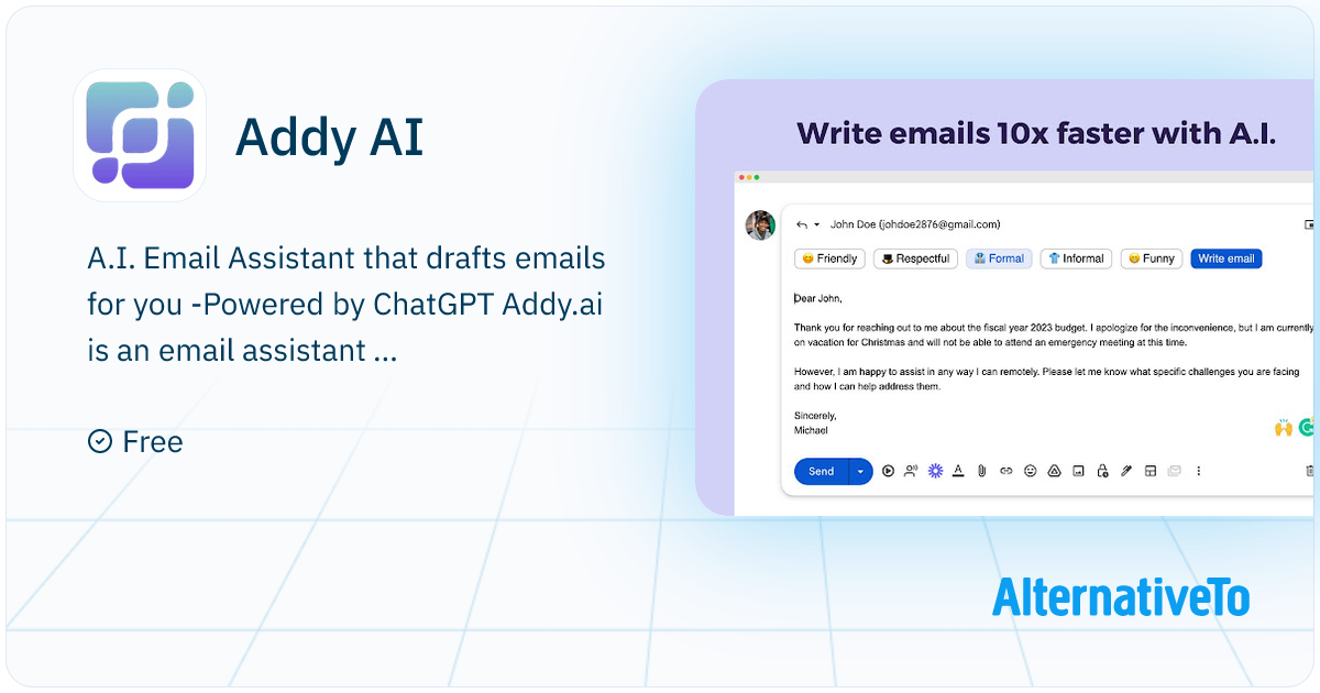 Addy AI: Addy is an A.I. email assistant that drafts your emails in ...