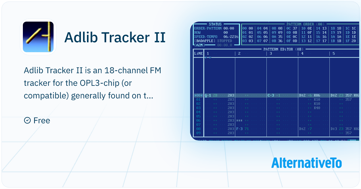 Adlib Tracker II: Advanced, Windows FM tracker for programming the OPL3 ...