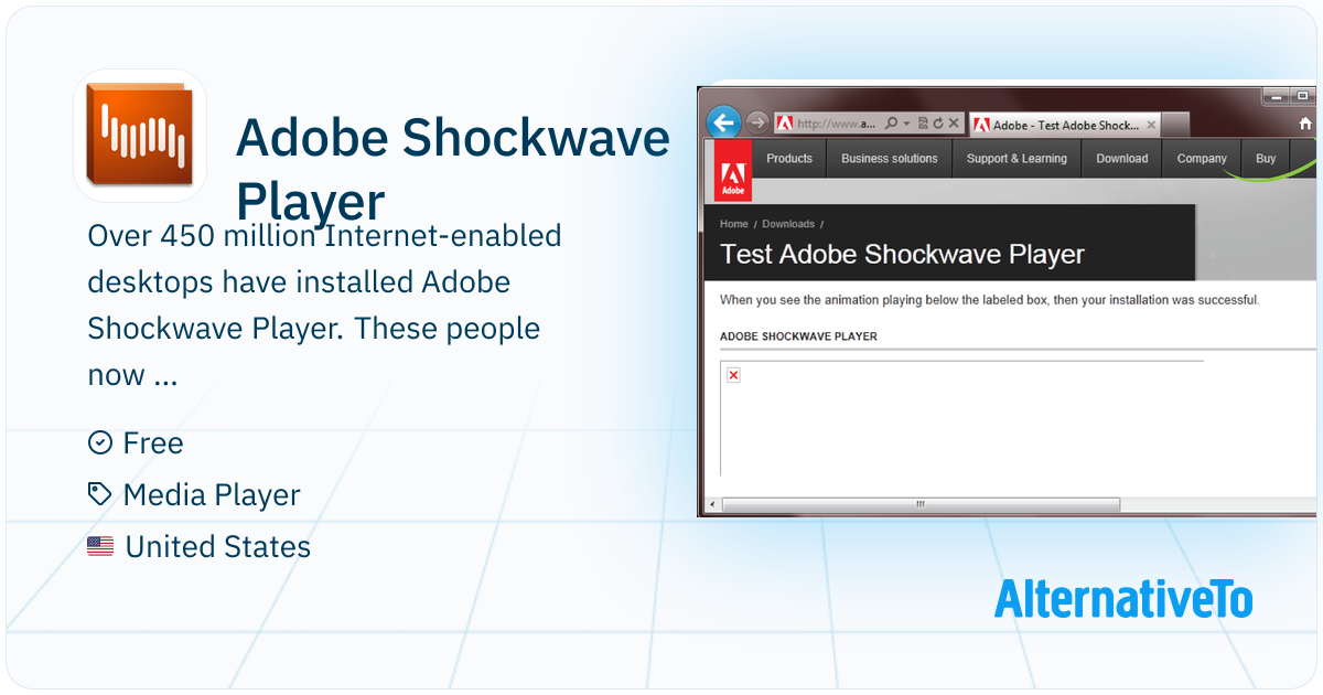 Adobe Shockwave Player: Web browser plug-in for interacting with ...