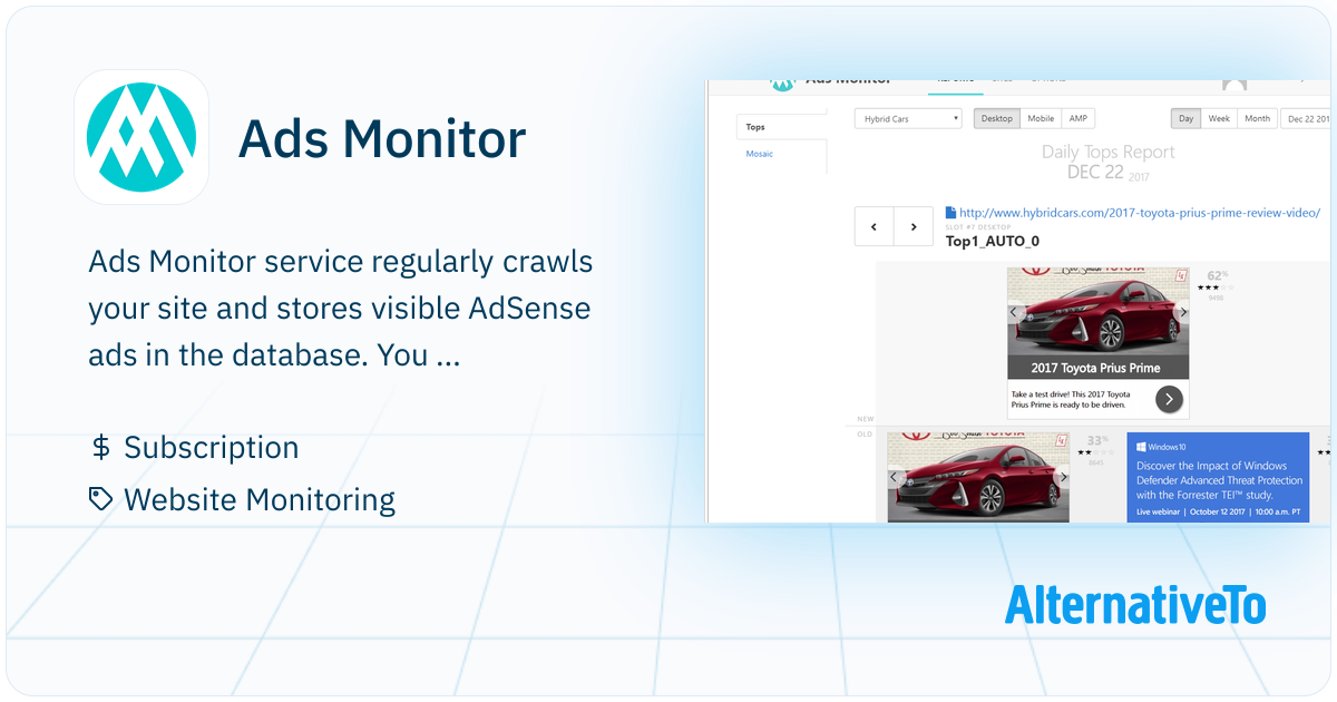 Ads Monitor: Monitors displayed AdSense ads on your site | AlternativeTo