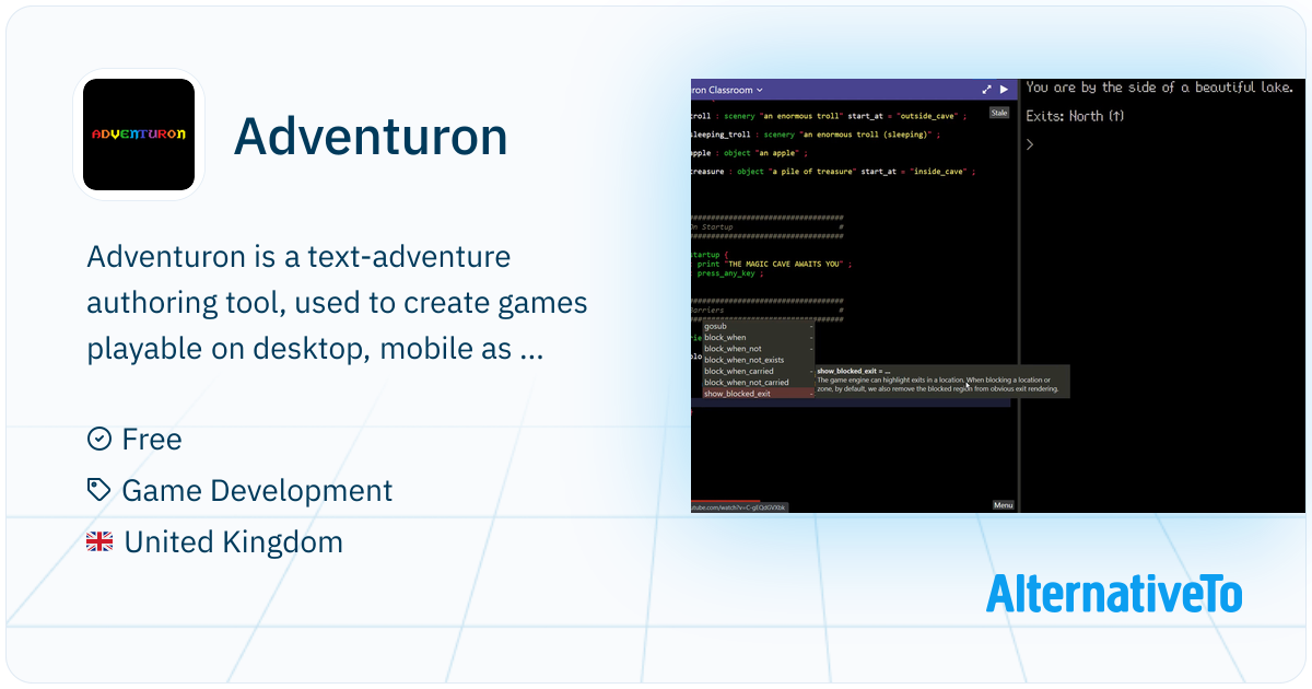 Adventuron: Text adventure and Gamebook game creation system for modern ...