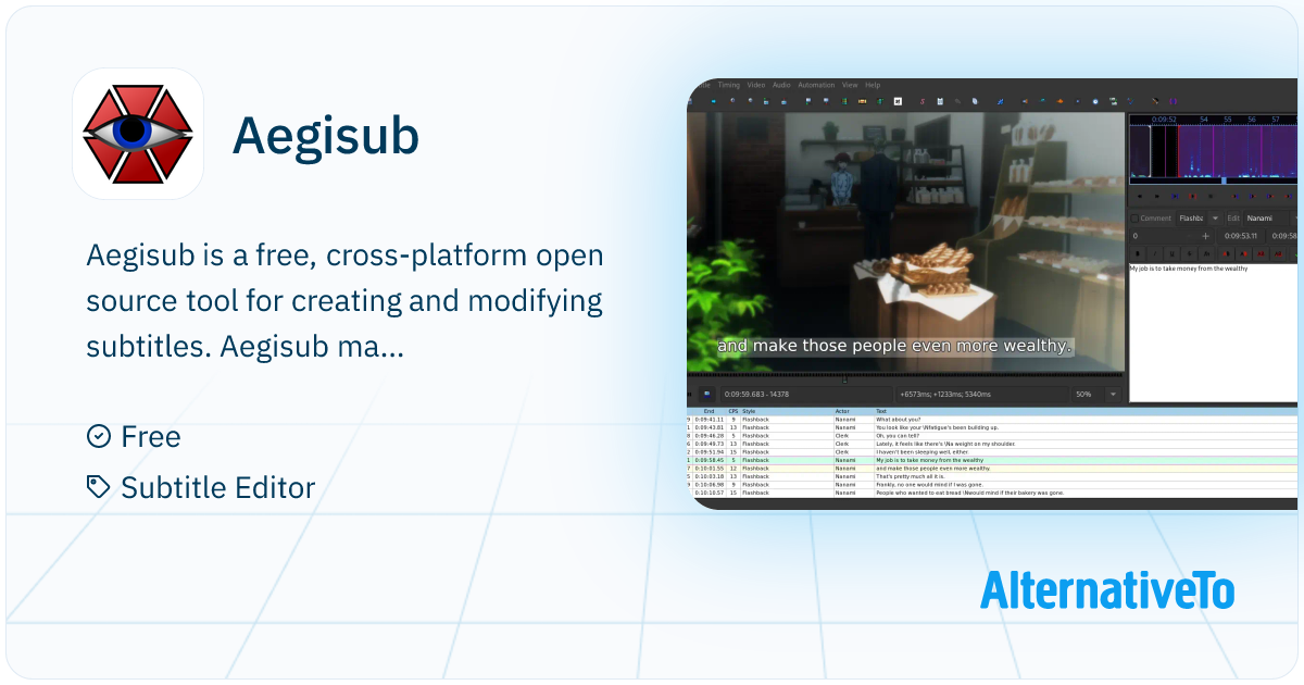 Aegisub: Powerful cross-platform subtitle editor | AlternativeTo