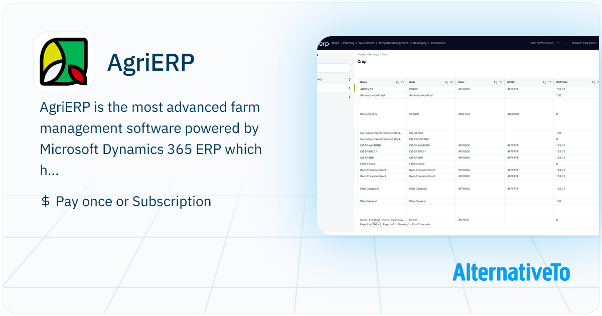 AgriERP: Streamline agriculture operations management | AlternativeTo