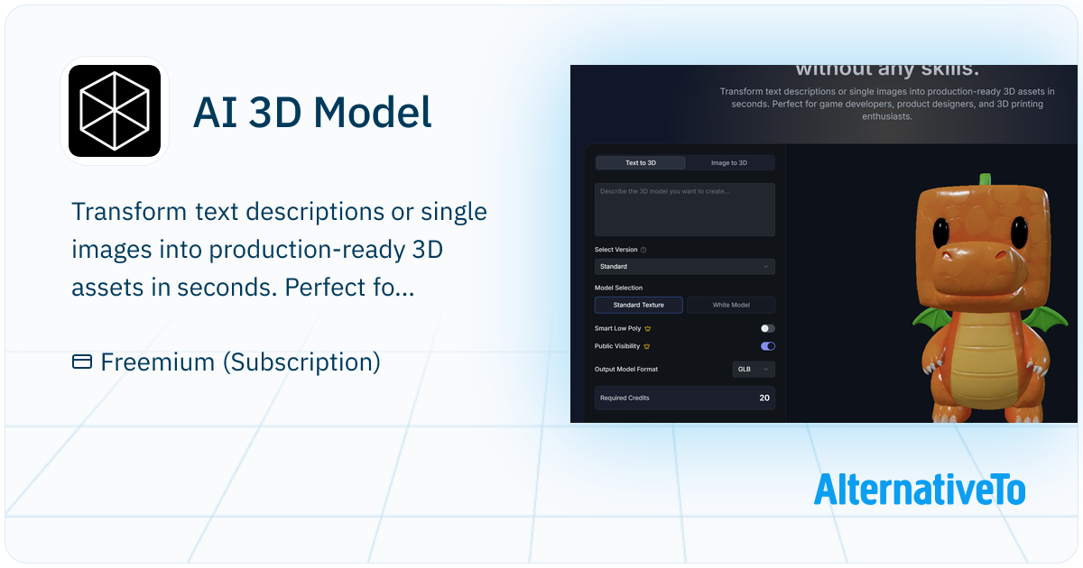 AI 3D Model: Generate Professional Models in ONE CLICK, without any ...