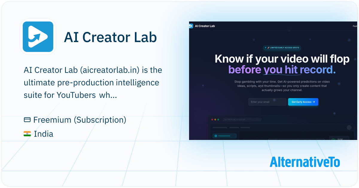 AI Creator Lab: AI-powered YouTube growth tool that validates video ...