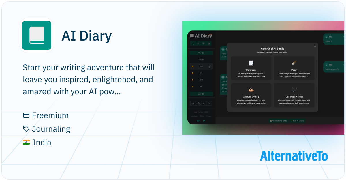 AI Diary: Start your writing adventure that will leave you | AlternativeTo