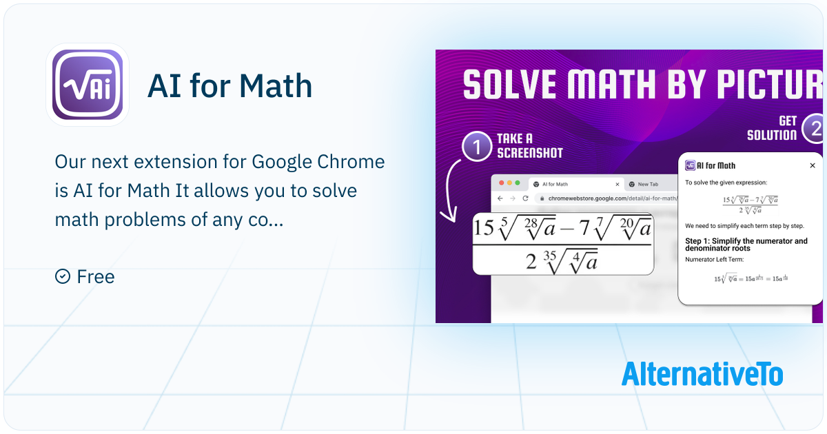 AI for Math: To simplify your mathematics. Picture math and solve math ...
