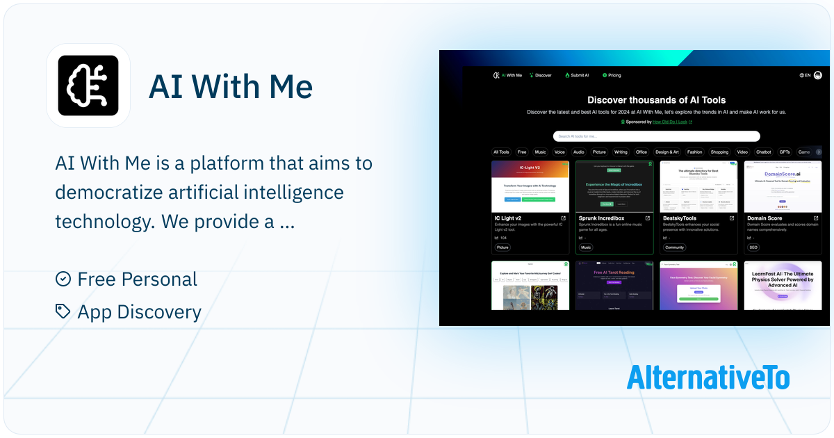 AI With Me: Explore advanced AI tools for diverse needs | AlternativeTo