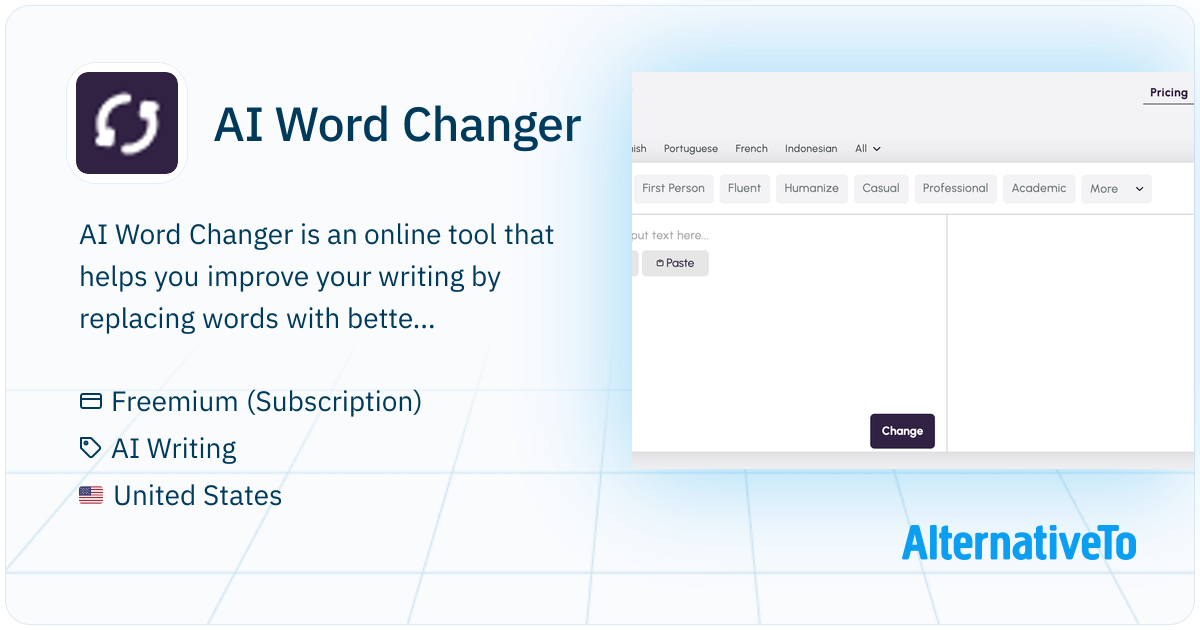 AI Word Changer: AI tool for context-based word replacement and clarity ...