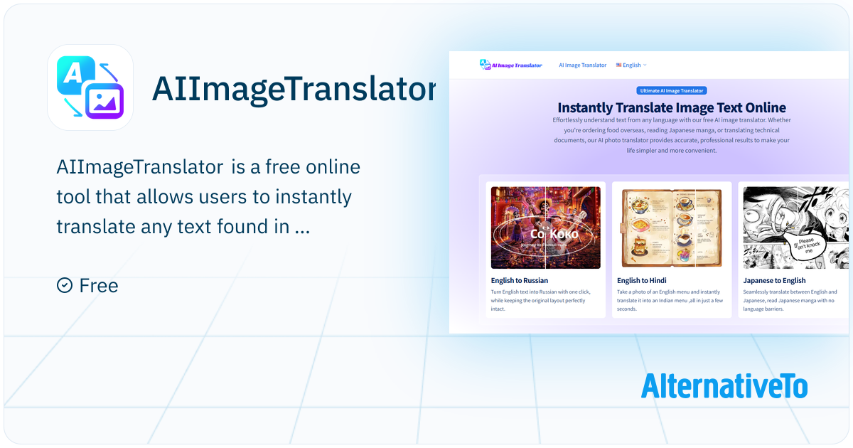 AIImageTranslator: 100% free AI image translator online, no limits, no ...
