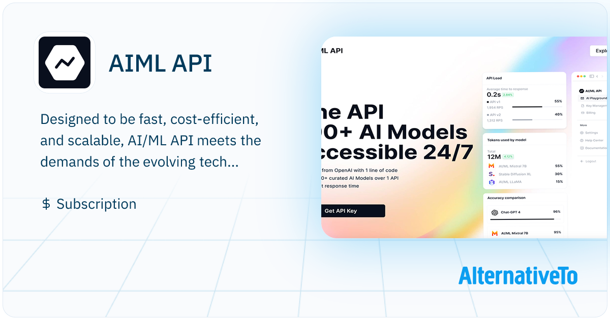 AIML API: One API 100+ AI Models Accessible 24/7 | AlternativeTo