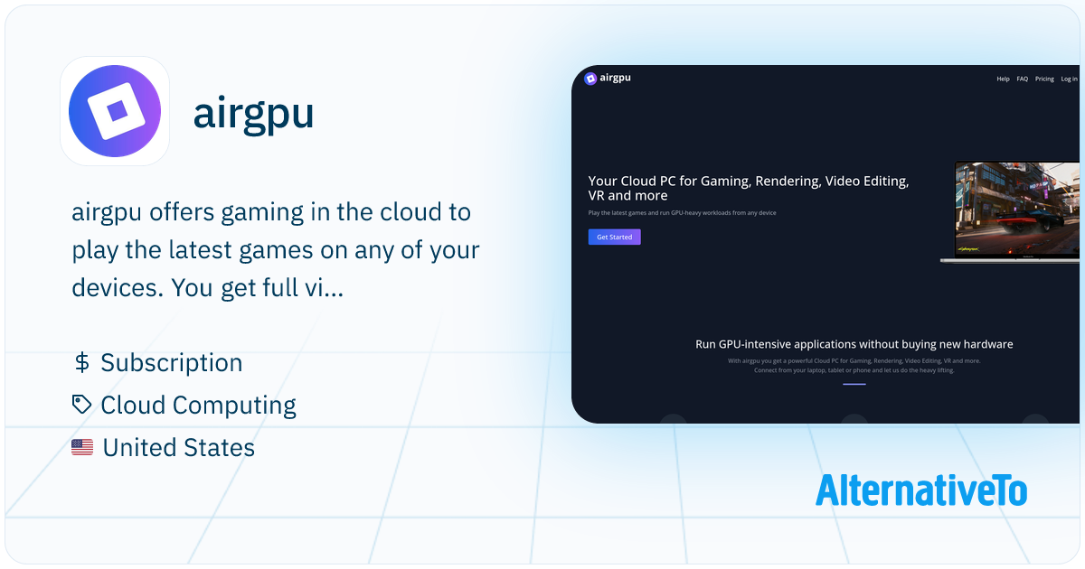 airgpu: Cloud gaming with full virtual PC, pay-as-you-go pricing ...