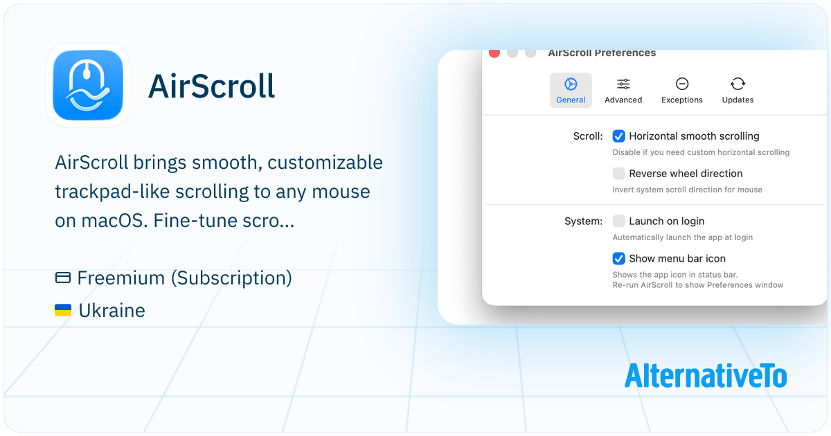 AirScroll: Smooth mouse scrolling utility for macOS | AlternativeTo