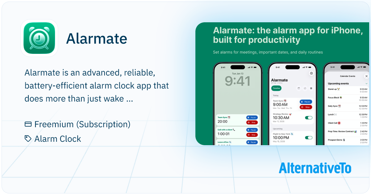 Alarmate: Alarm and time-management app that helps you stay reliably on ...