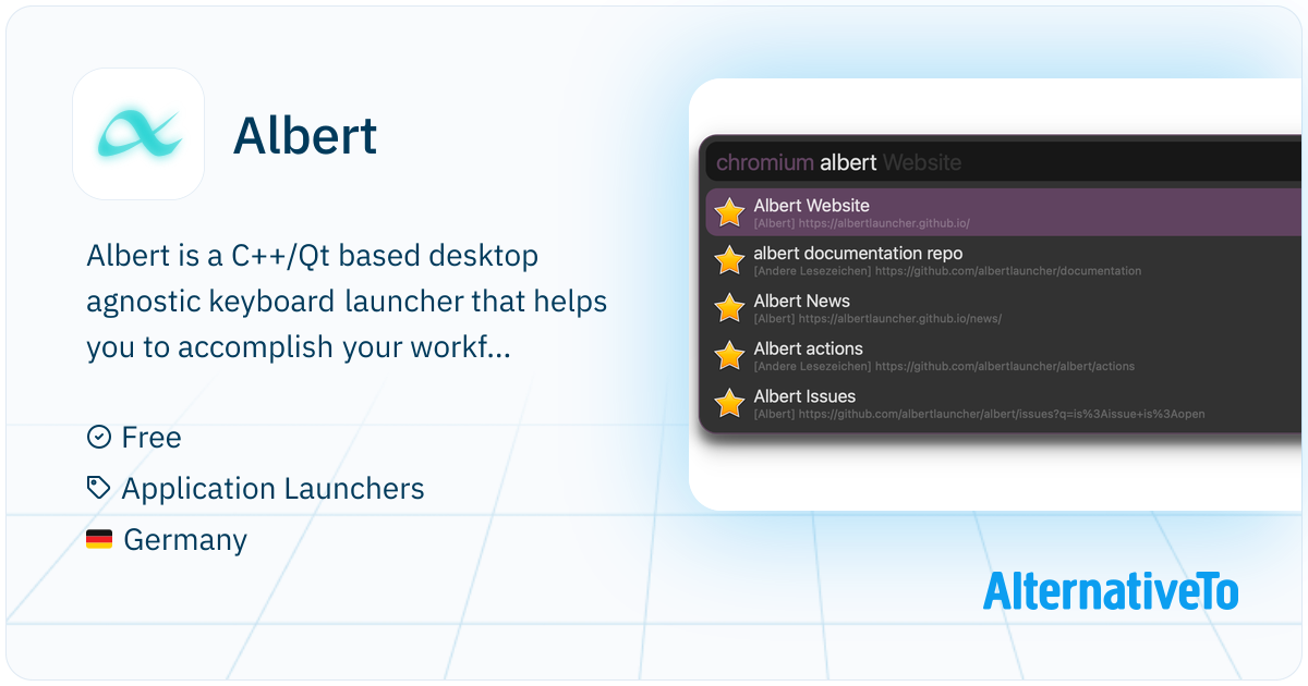Albert: Lightning-fast keyboard launcher | AlternativeTo