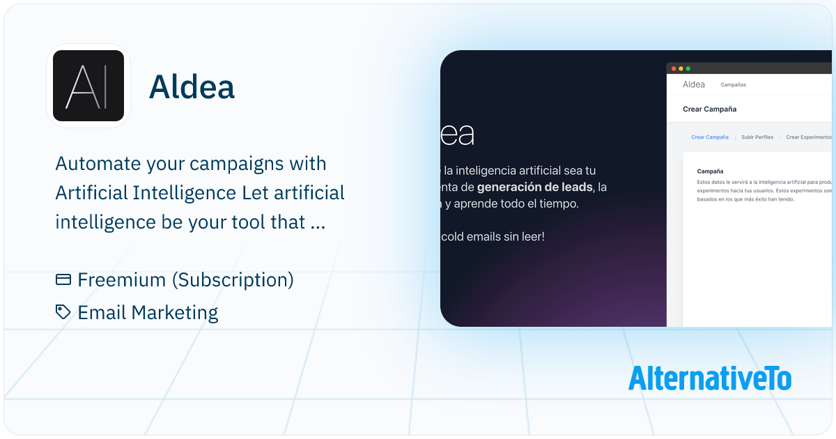 Aldea: Email marketing builder and delivery with GPT-4 | AlternativeTo