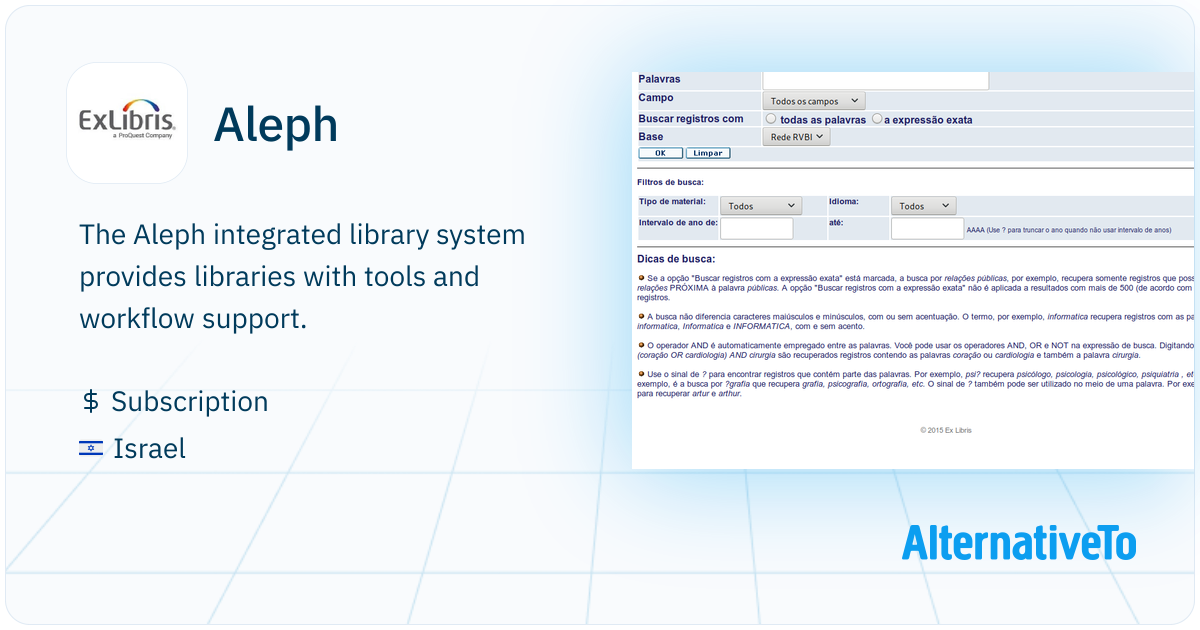 Aleph: Library & lending automation | AlternativeTo