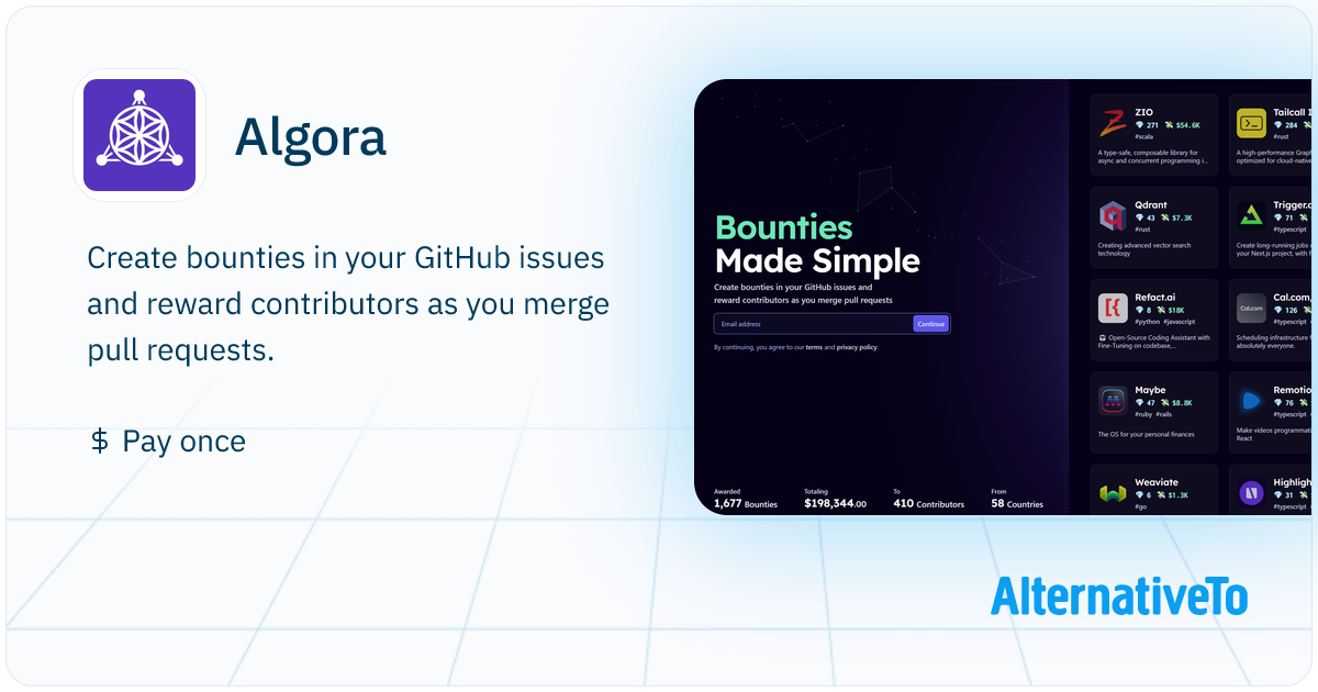 Algora: Create bounties in your GitHub issues and reward contributors ...