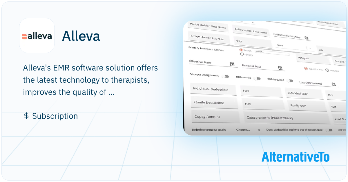 Alleva: Provides an EMR platform that delivers evidence-based treatment ...