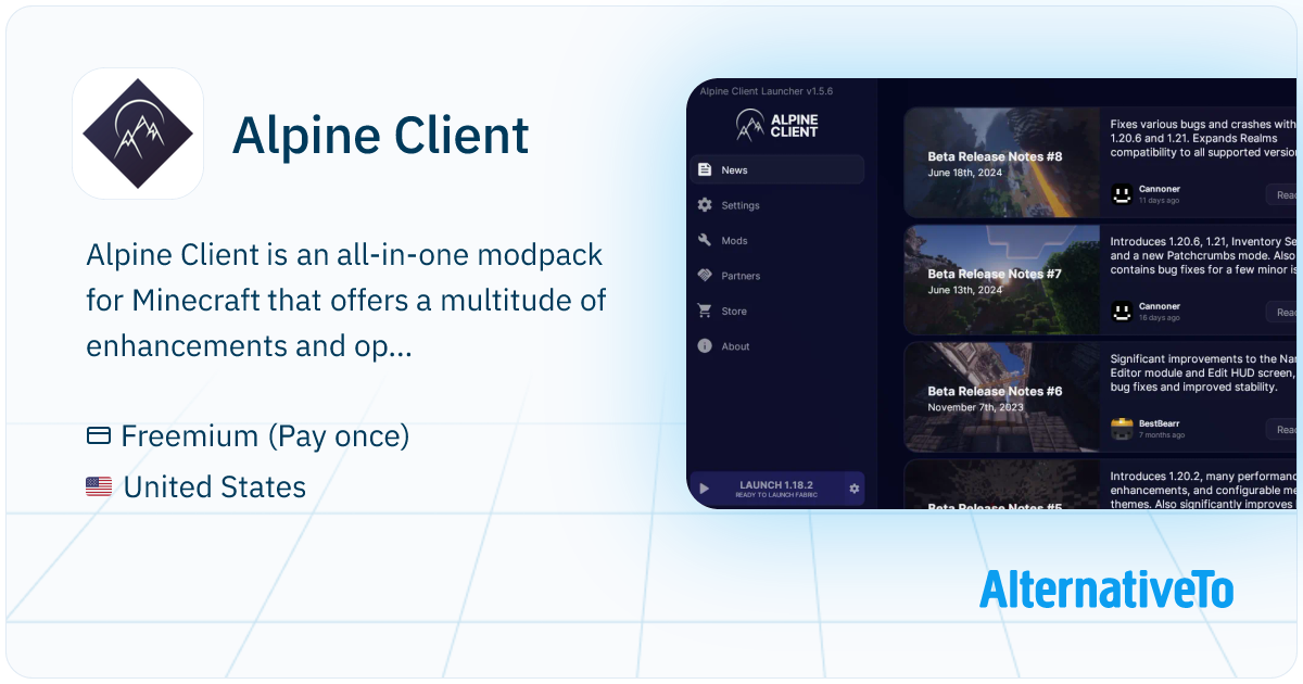 Alpine Client: Your lightweight Minecraft mod pack | AlternativeTo