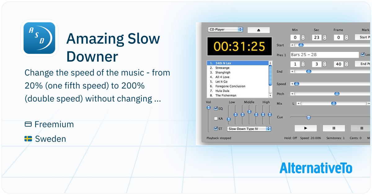 Amazing Slow Downer: Change the speed of the music - from 20% (one ...