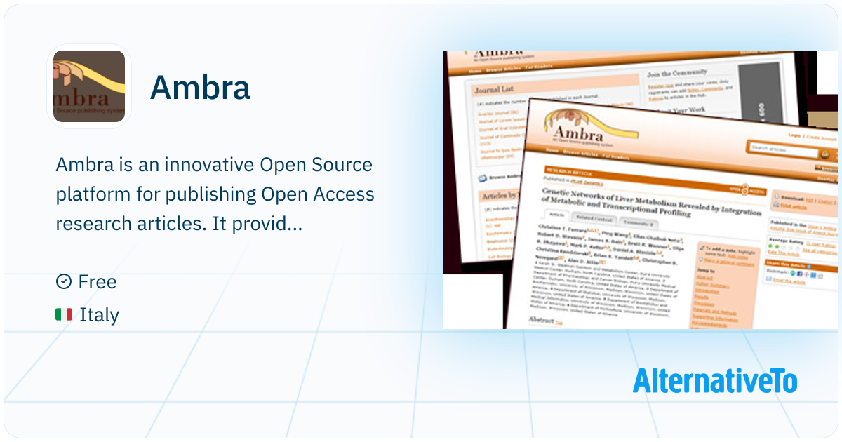 Ambra: Innovative Open Source platform for publishing Open Access ...