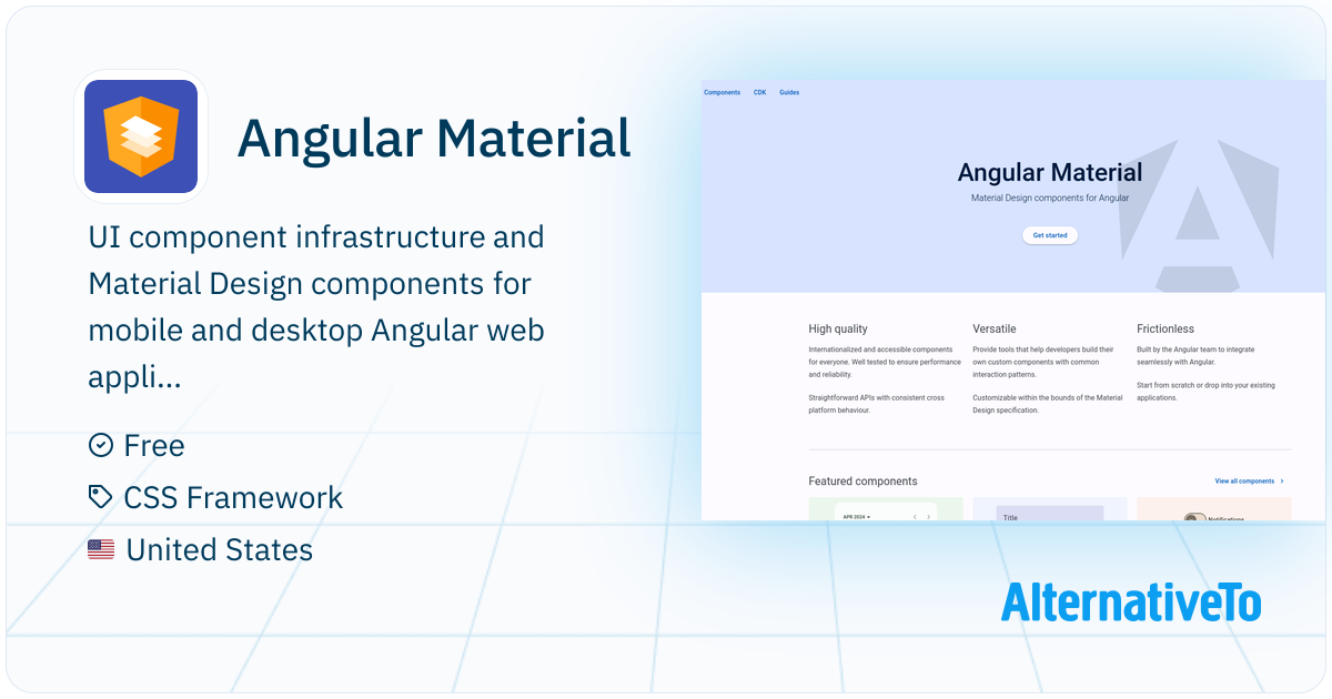Angular Material: UI component infrastructure and Material Design ...