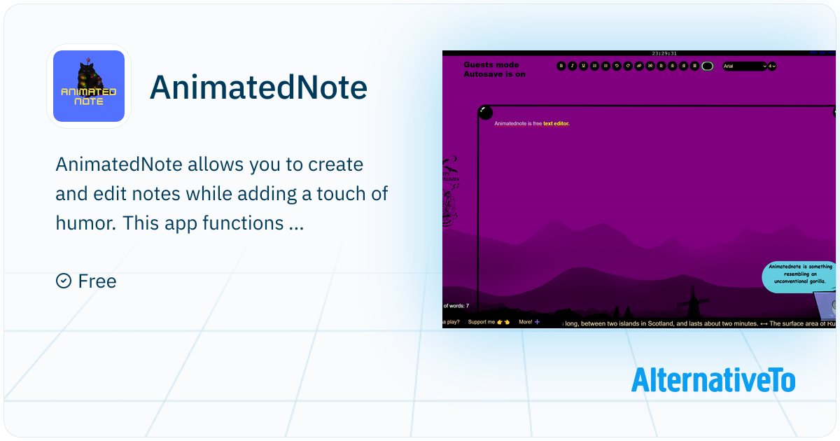 AnimatedNote: A free online notebook with animations. | AlternativeTo