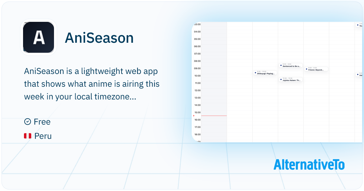 AniSeason: Minimal weekly anime airing calendar in your local timezone ...