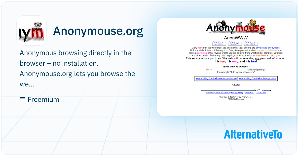 Anonymouse.org: Anonymous browsing directly in the browser – no ...