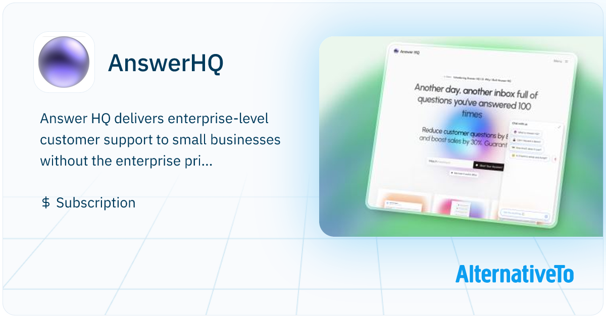 AnswerHQ: Answer HQ is your beautiful 24/7 AI customer support ...