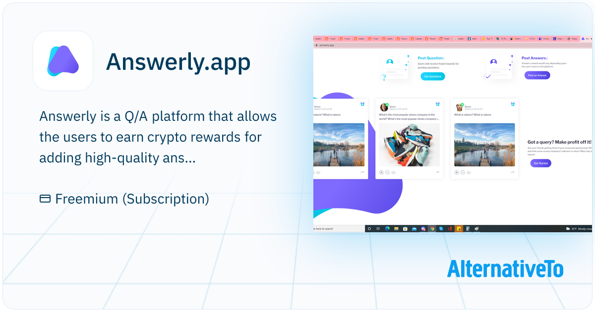 Answerly.app: Answerly is a Q/A platform that allows the users to earn ...