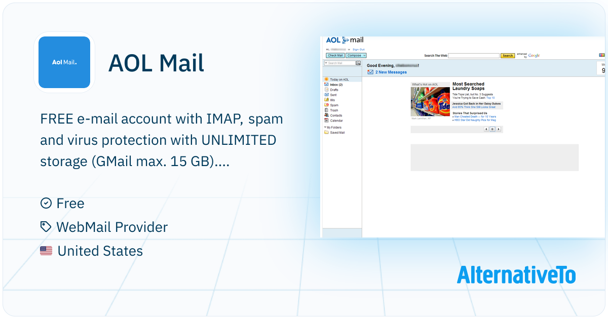 AOL Mail: FREE e-mail account with IMAP, spam and virus | AlternativeTo